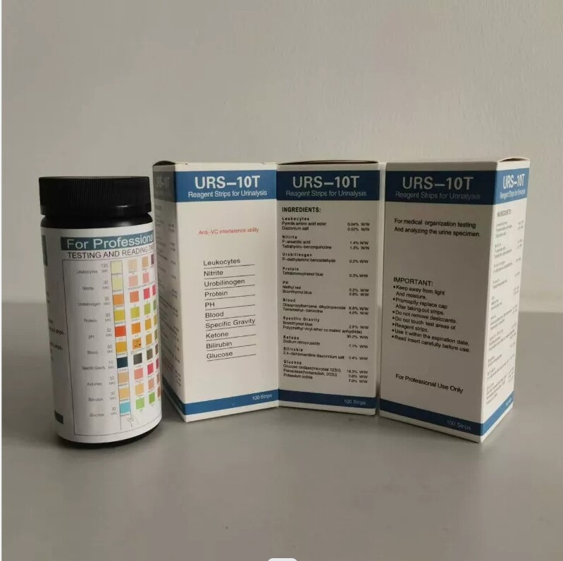 100 URS-10T urine analysis reagent strips with 10 parameters urine test ...