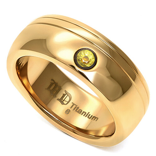 MARCEL DRUCKER CREATED GARNET HEAVY POLISHED PLATED TITANIUM UNISEX ...