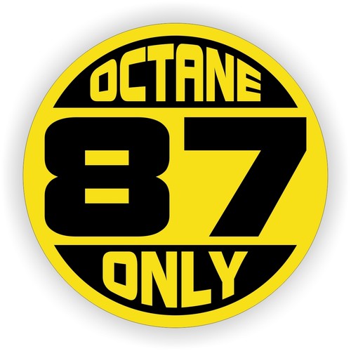 87 OCTANE ONLY Fuel Door Vinyl Sticker | Gas Gasoline Pump Regular ...