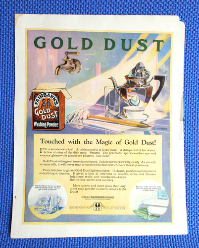 Magic of Gold Dust Twins Vintage Print Ad Box Cleaning Scouring Powder ...