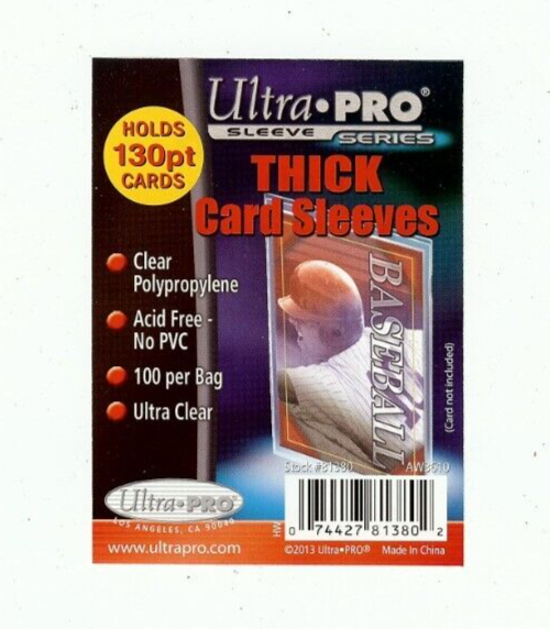 1 Pack of 100 Ultra PRO Thick Card Sleeves for Thicker Cards up to ...
