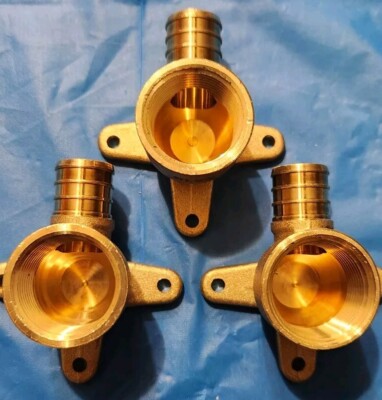 (3) 3/4" PEX X 3/4" FEMALE FPT THREADED DROP EAR ELBOW CRIMP FITTINGS ...