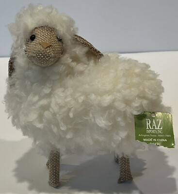 Raz Imports Spring Sheep Lamb Wooly Sherpa Burlap 5.5” | eBay