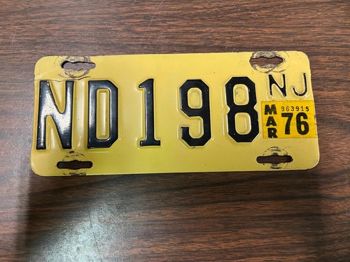 VTG original 1976 New Jersey Motorcycle License Plate ND198 | eBay