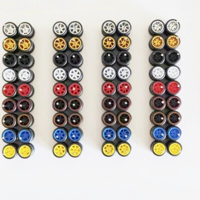 Hot Wheels 10 Sets RANDOM MIXED Color/Style Rims & Real Rider Rubber ...