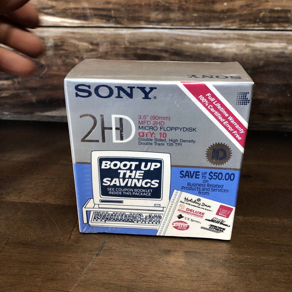 Sony 3.5" Micro Floppy Disk Double Sided Pack of 10 Diskettes - New ...