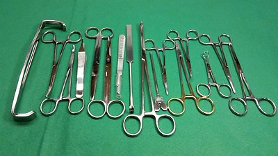 26 PCS SET SPAY INSTRUMENTS FORCEPS SCISSORS VETERINARY PACK | eBay
