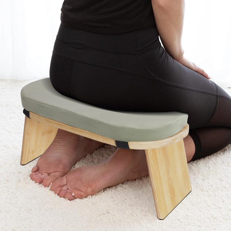 Foldable&Ergonomic Meditation Stool Foldable Kneeling Meditation Bench ...