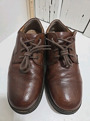 Dockers Stain Defender Sz 10.5W Work Dress Shoes Dark Tan Brown Leather ...