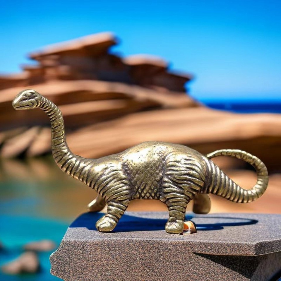 Set of 6pcs Retro Brass Miniature Dinosaurs Statues for Garden Desk ...