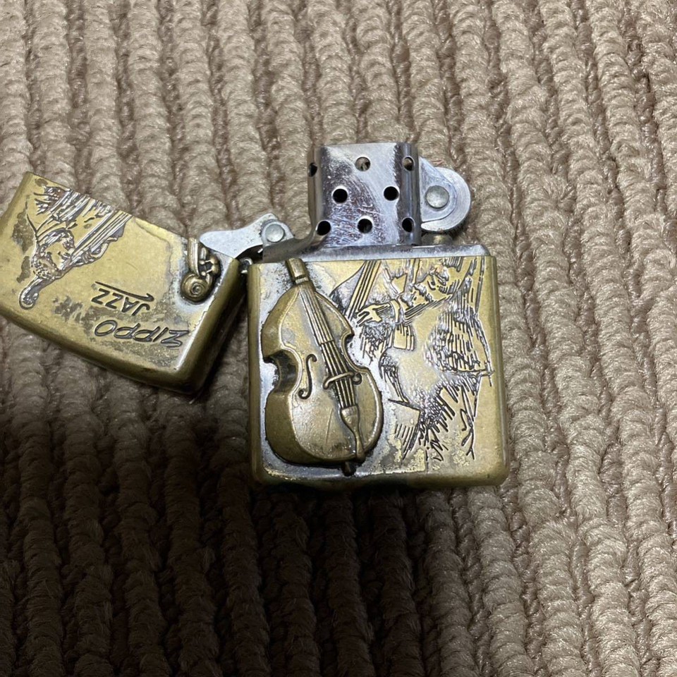 ZIPPO 1996 Gold ZIPPO JAZZ Contrabass Musical Instrument ZIPPO Lighter ...