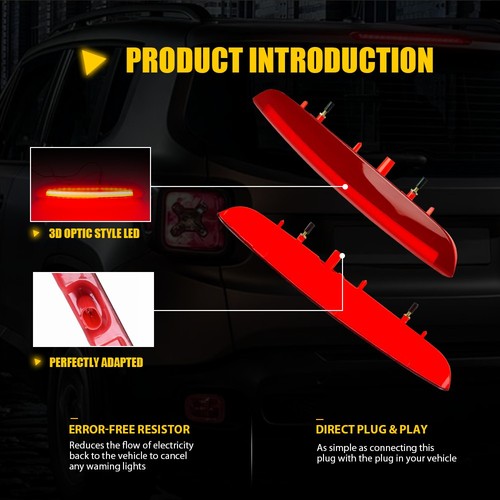 High Mount 3rd Third Brake Stop Light Lamp For 15-2020 Jeep Renegade ...
