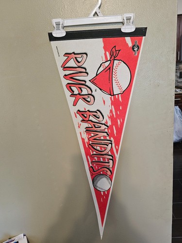 QUAD CITY RIVER BANDITS BASEBALL MINOR LEAGUE FELT PENNANT 12X30 INCH ...