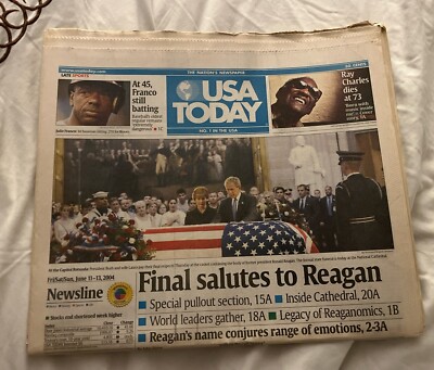 Funeral of 40th US President Ronald Reagan June 11 2004 USA Today | eBay