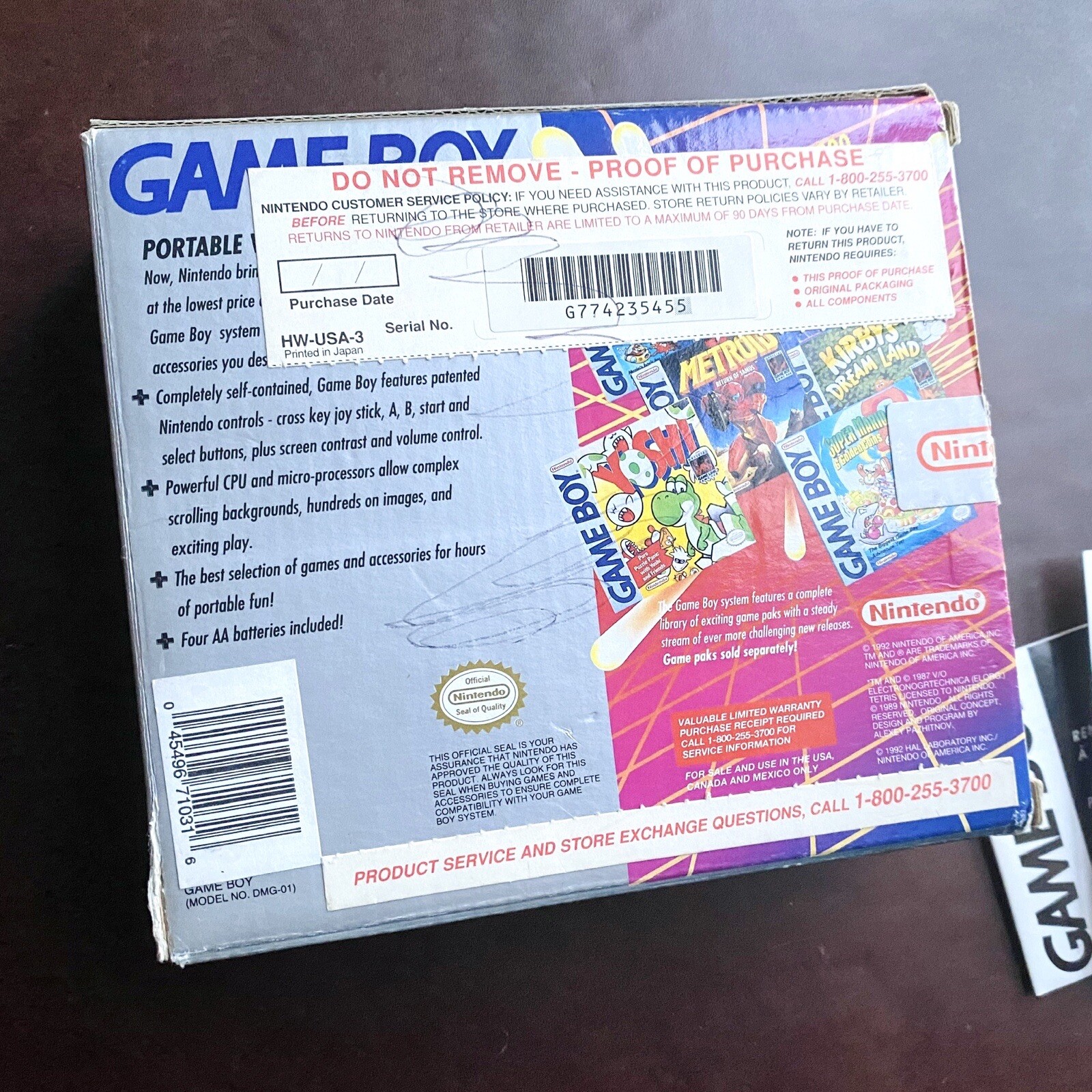 BOXED BOX GREY GAMEBOY ORIGINAL Nintendo Game Boy DMG KILLER INSTINCT ...