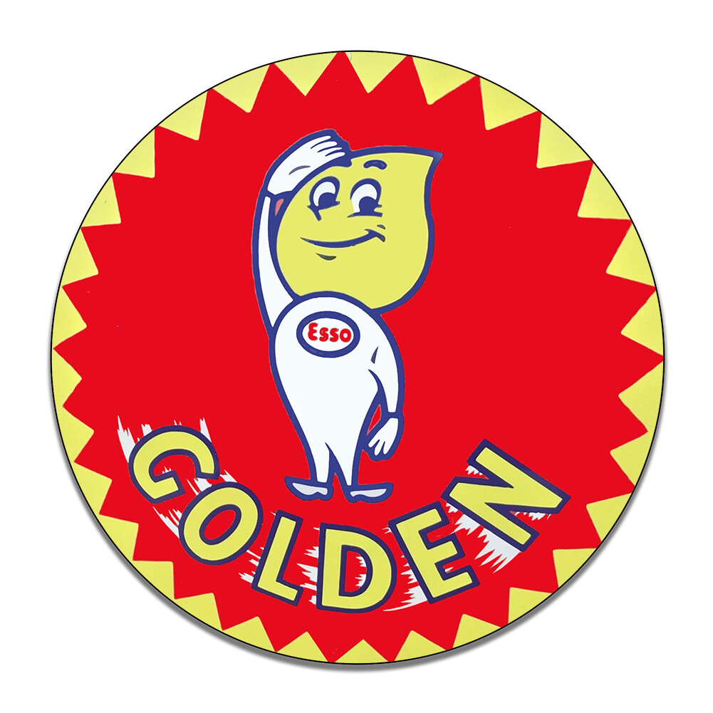 Esso Golden Gasoline Gas Synthetic Motor Oil Vintage Round MDF Wood ...