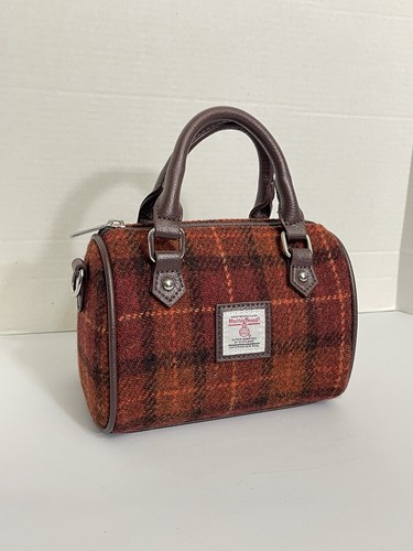 Harris Tweed Orange Tartan Mini Bowling Bag 💯 Pure Wool | eBay