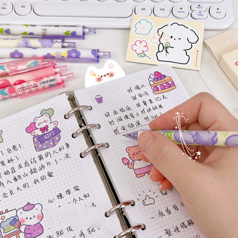 4 Pcs/Set Korean Cute Retractable Gel Pens Neutral Pen Stationery Gel ...