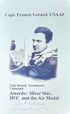 Frank Gerard signed 5x8.5 book page photo P-51 Fighter Ace 8V 339FG ...