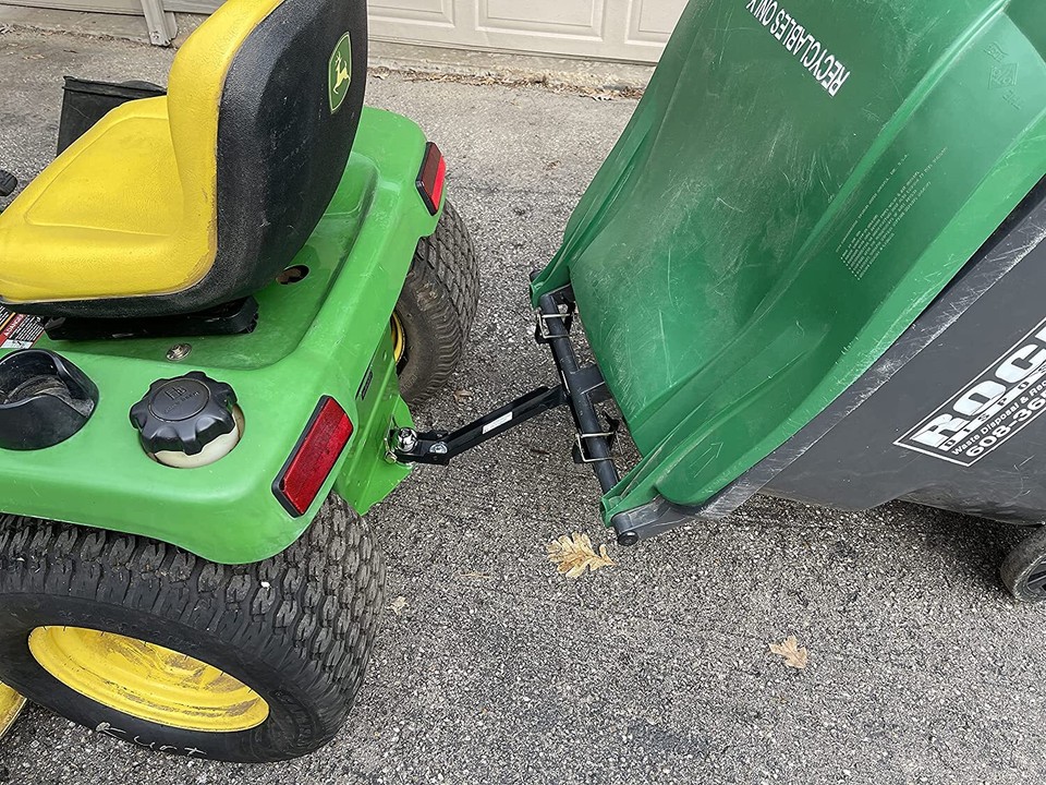 Lawn Mower ATV Tow Bar for Hauling Trash Can Barrel Transporting Gravel ...