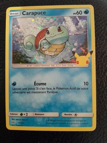 Carte Pokémon Promo Macdo 2021 17/25 carapuce (holo) (port groupé) | eBay