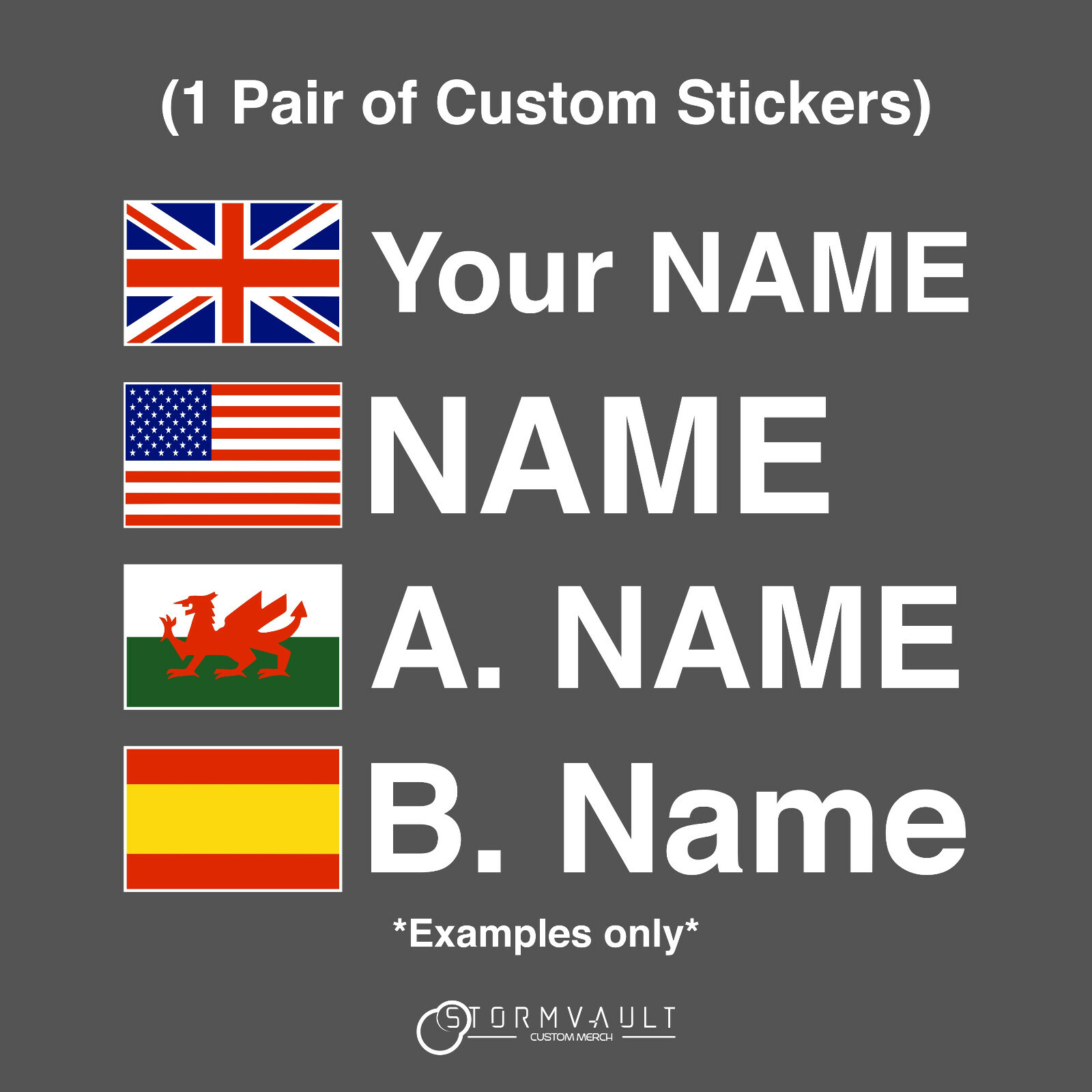 Motorsport UK Driver Name stickers with flags - MSA race rally car ...