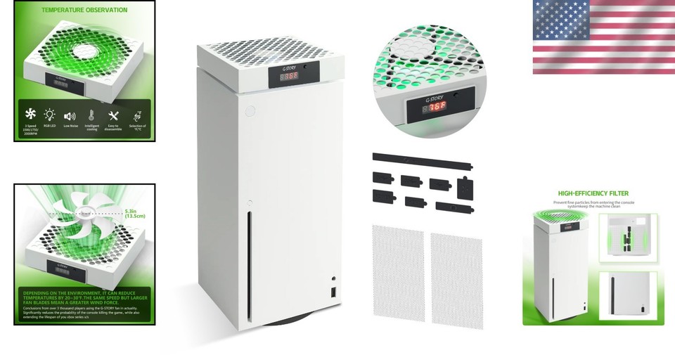 Smart Xbox Series X Cooling System | LED Temp Display | 3-Speed Fan ...