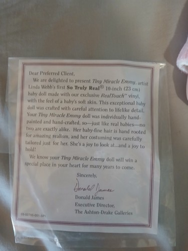 Tiny Miracle Emmy Baby Girl Ashton-Drake RealTouch Lifelike Doll Linda ...