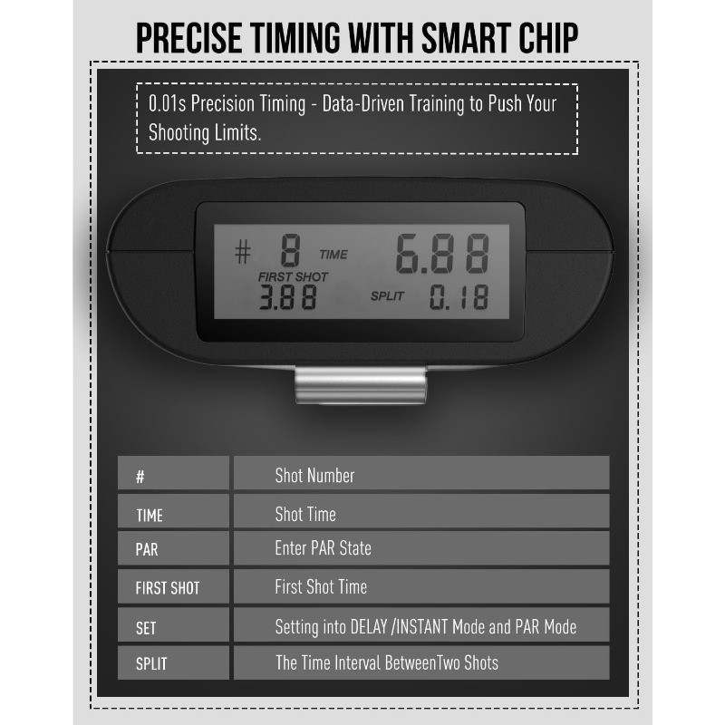 Shot Timer for Shooting Competition, 0.01s Precision Tactical Training ...