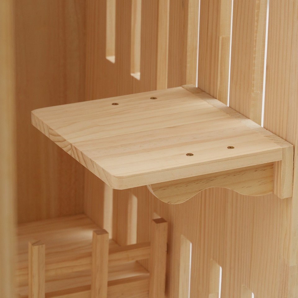 Catio Cage with Ramp and Covered Cat House Kit Wooden Indoor Cat ...