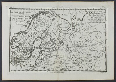 EUROPE 1787 SCANDINAVIA RUSSIA BALTICS ORIGINAL ANTIQUE ENGRAVING MAP ...