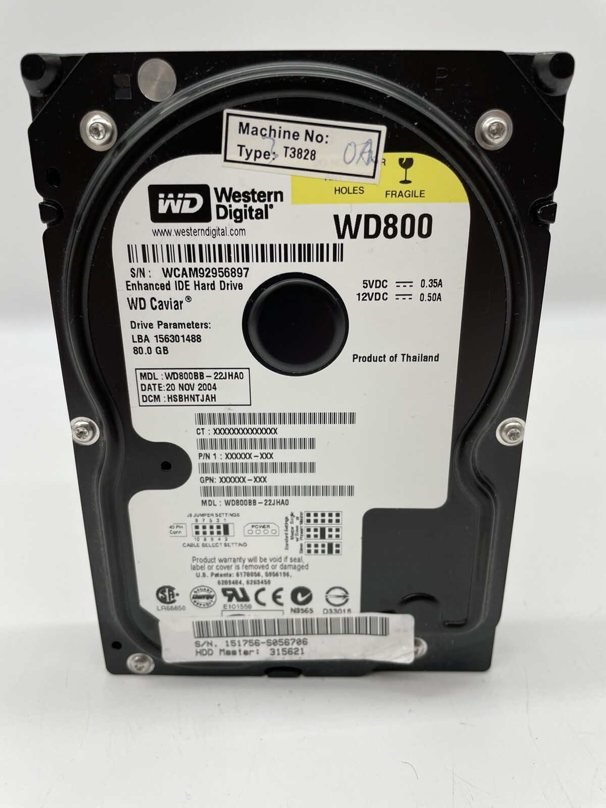 Western Digital WD800BB 80GB Internal 7200RPM 3.5" (WD800BB-55JKC0) HDD ...