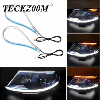 60cm Ultra Thin Car Soft Tube LED Strip Daytime Running Light Turn ...