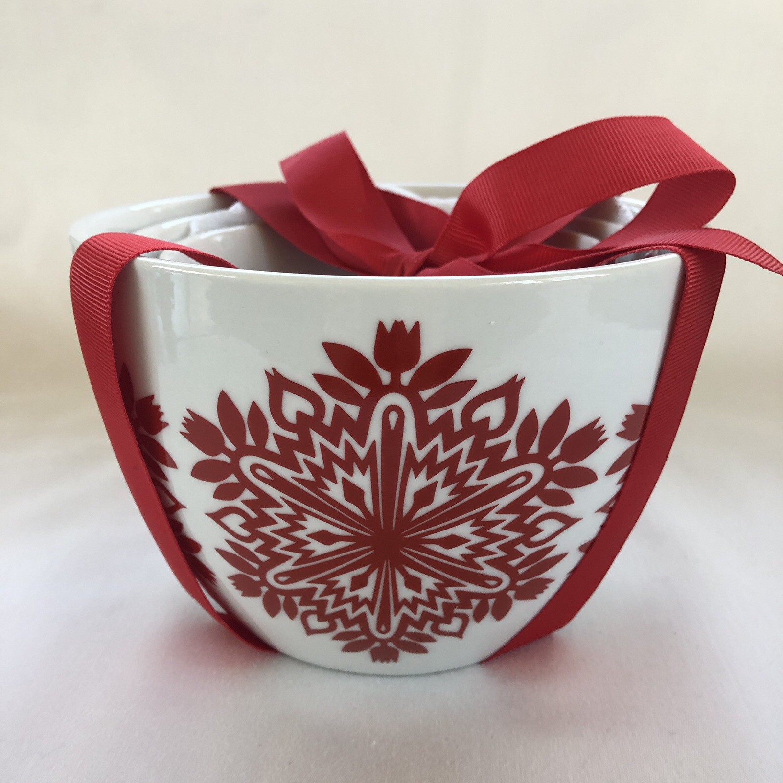 CRATE & BARREL Prep Bowls Nesting RED WHITE Kate Forrester - Set of 3 ...