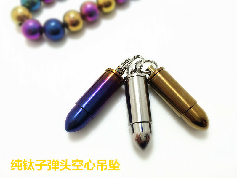 Titanium Waterproof Bullet Shape Necklace Medicine Box Pill Case ...