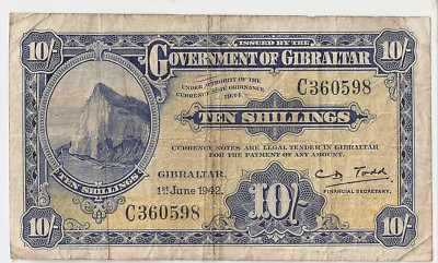 Gibraltar 10 shillings 1942 | eBay