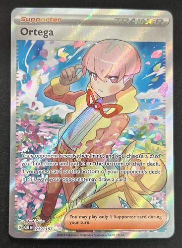 Ortega 219/197 Obsidian Flames Full Art Ultra Rare Pokemon TCG Card NM ...