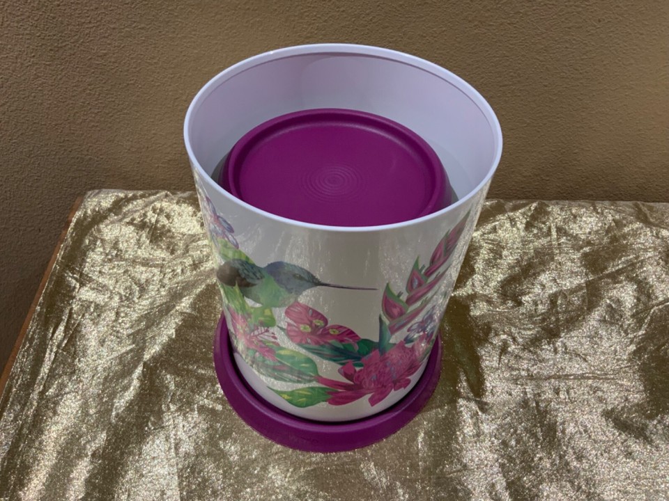 Tupperware Beautiful New Set of 2 Canisters 3.1L and 1.3L Hummingbird ...