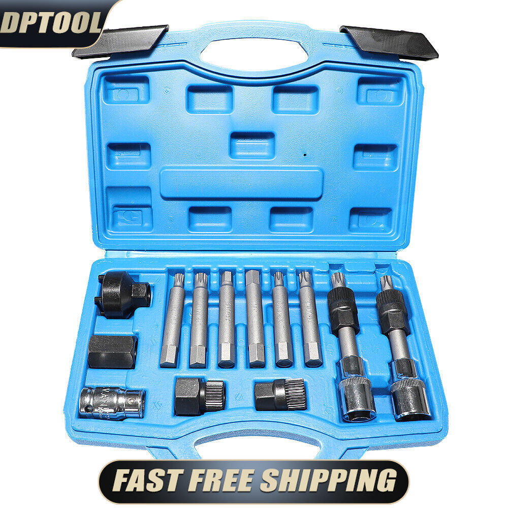 Alternator Pulley Decoupler 13-Piece Socket Set – Pulley Removal Tool ...