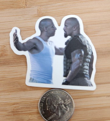 The FAST AND FURIOUS Sticker Car Sticker The Rock Vin Diesel Dwayne ...