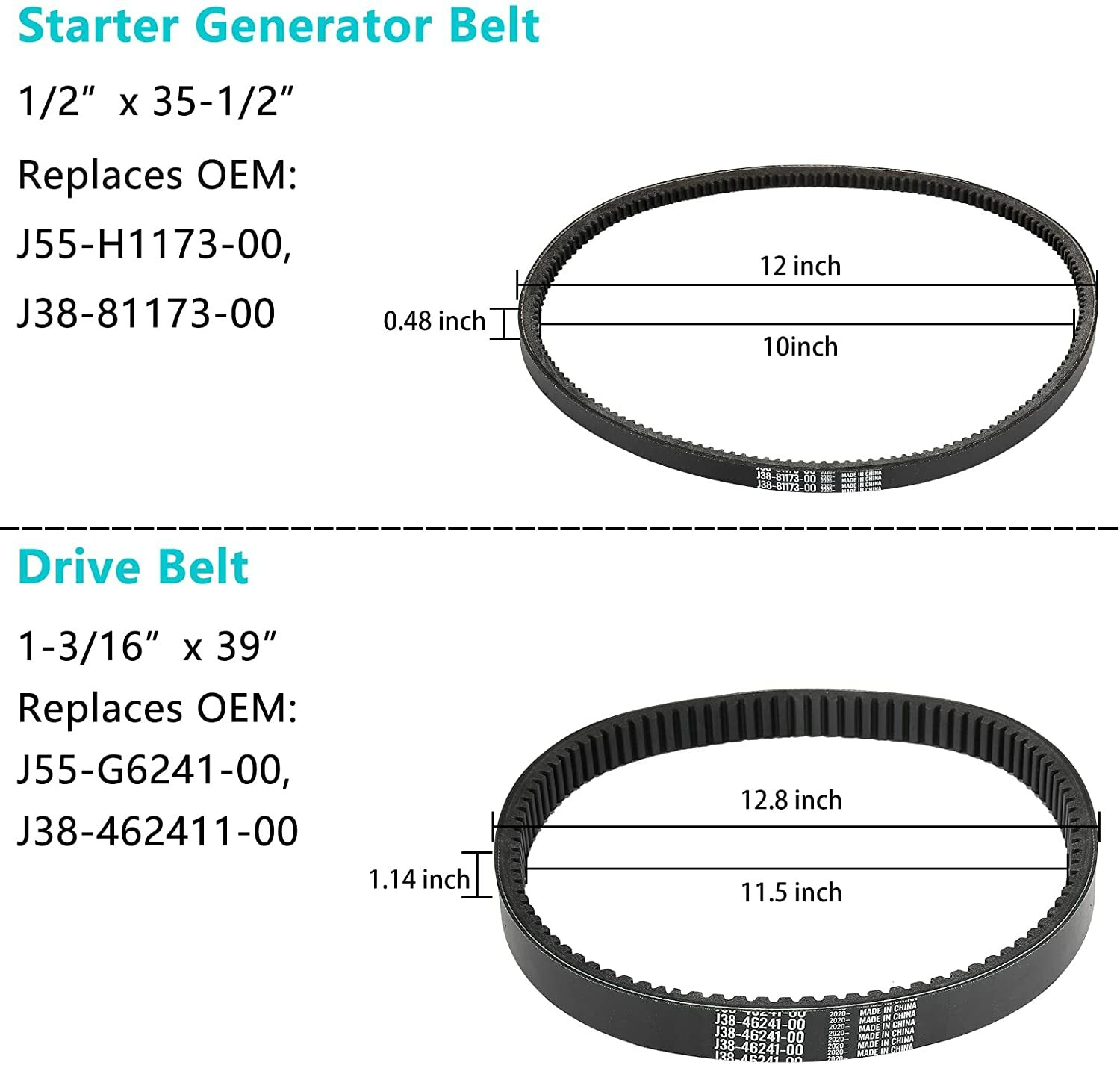 1999 Yamaha G2 G5 G8 G9 G14 G16 G22 G29 Golf Cart Drive Starter Belt ...