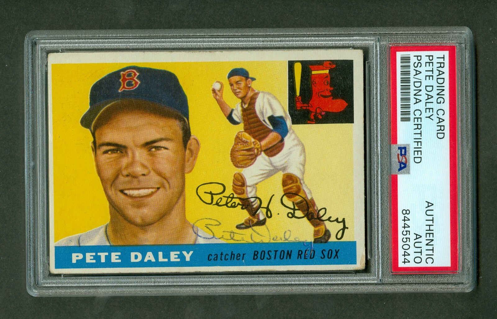 Pete Daley 1955 Topps Rookie #206 Red Sox PSA/DNA Encased Vintage ...