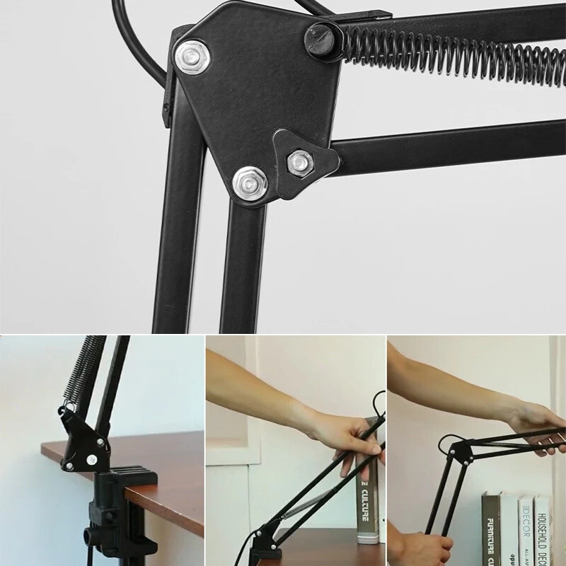 Clamp Standing Table Lamp Adjustable Desk Lamp Bedside Night Reading ...