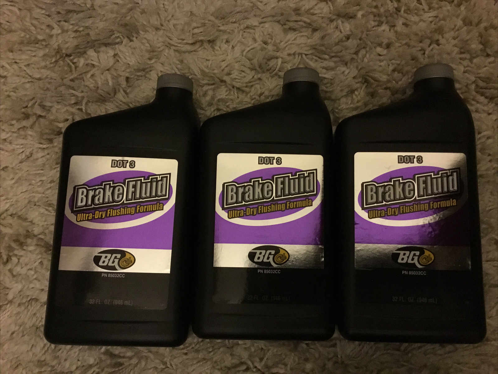 Set Of 3 Genuine BG Product Dot 3 Brake Fluid Ultra Dry Flushing ...