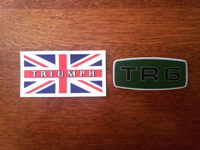 Triumph TR6 Badge and Triumph Union Jack Vinyl Full Color Sticker Label ...