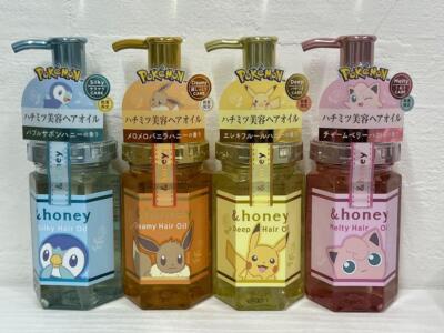 &honey x Pokemon hair oil 4 types complete set Pikachu Pochama Eevee ...