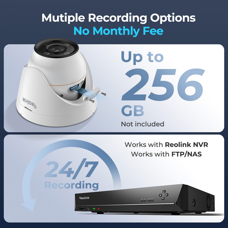 Reolink 12MP 1224A IP Camera 16CH 4TB NVR Home PoE CCTV Security Camera ...