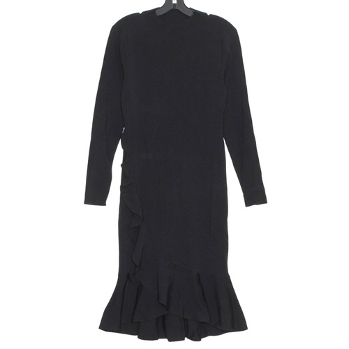 NWT Gianni Bini Womens Dress Mockneck Ruffle Long Sleeve Black Size Large AE | eBay