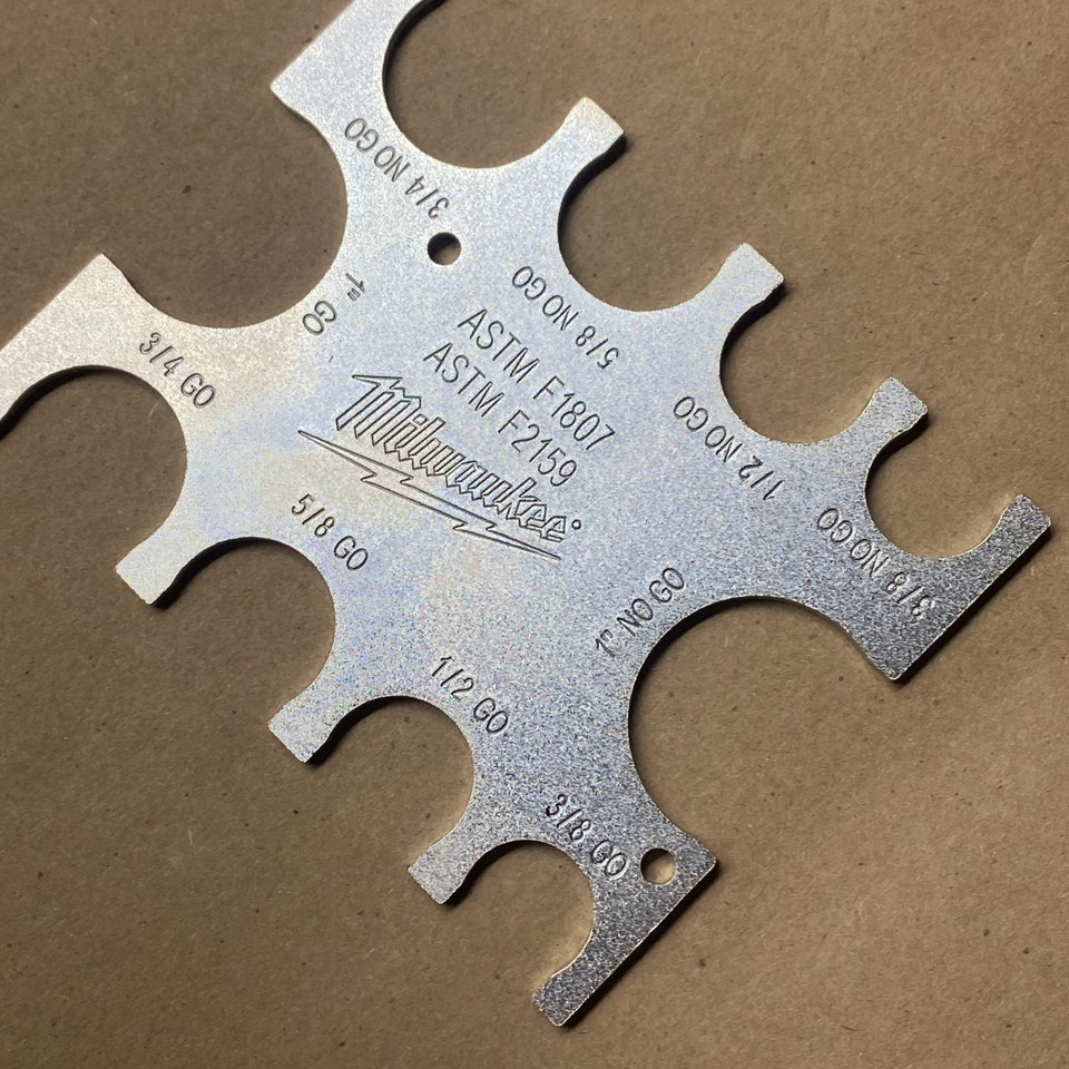 MILWAUKEE GO NO GO GAUGE ( ASTM F1807 - ASTM F2159 ) | eBay