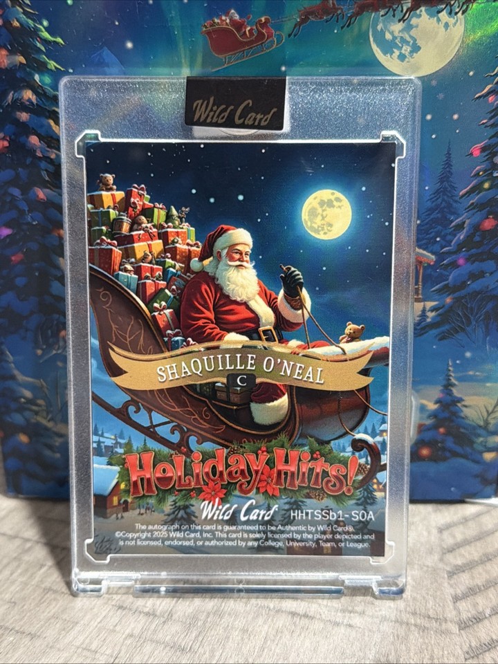 Shaquille O’Neal True 1/1 Auto 2025 Wild Card Christmas Hits Holiday ...